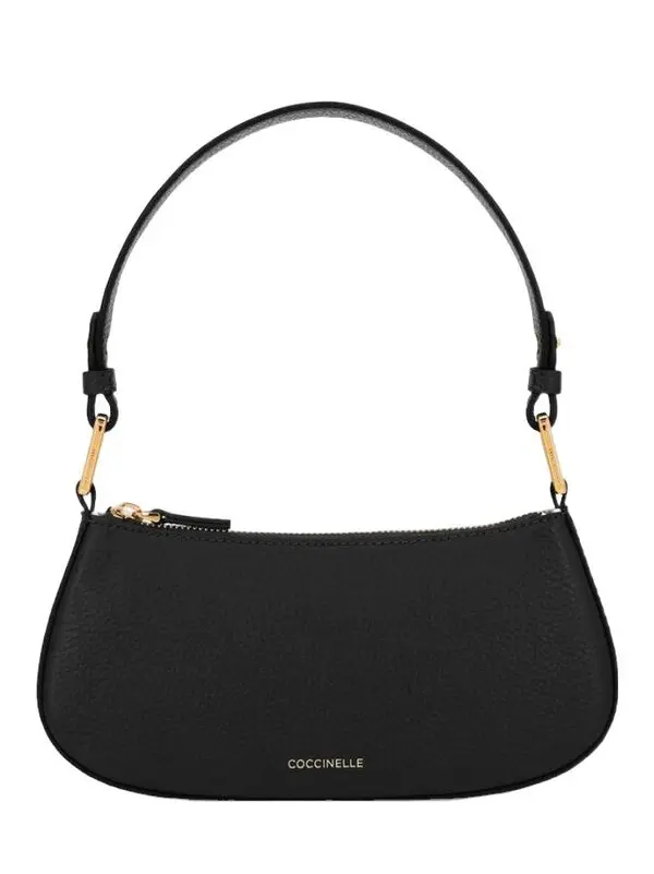 COCCINELLE Logo Stamp Zipped Shoulder Bag - Black