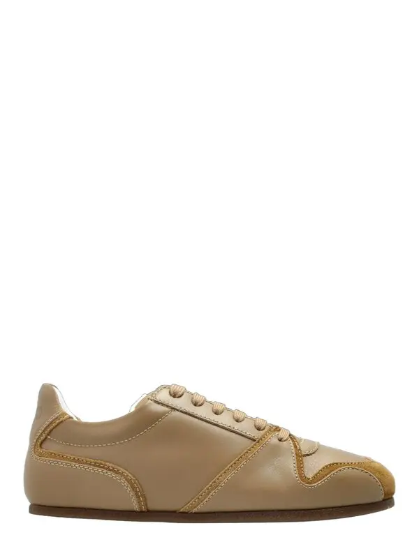 Moschino Round Toe Low Top Sneakers - Brown