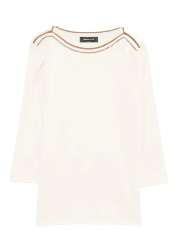 Fabiana Filippi Embellished Round Neck T-shirt - White