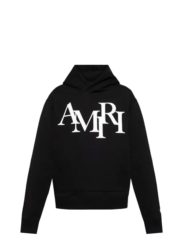 Amiri Staggered Logo Hoodie - Black