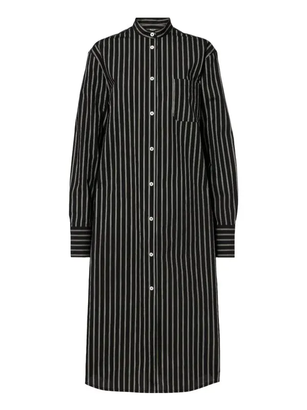 TOTEME Striped Shirt Dress - Black