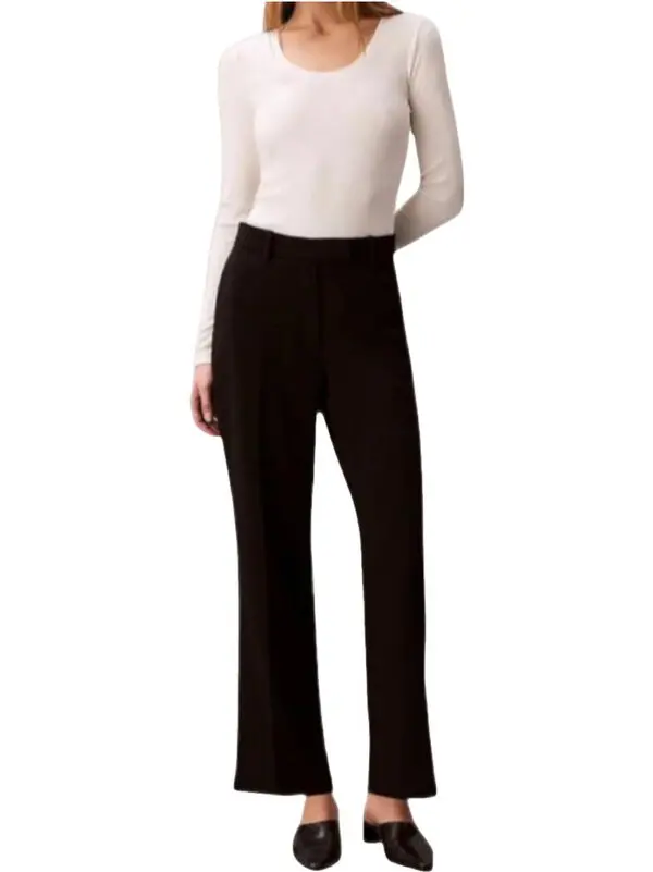 Calvin Klein Tailored Stretch Viscose Blend Pants - Black