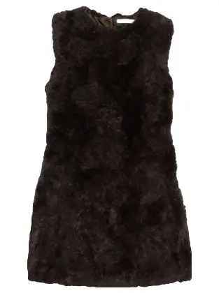 Acne Studios Sleeveless Faux-fur Mini Dress - Brown