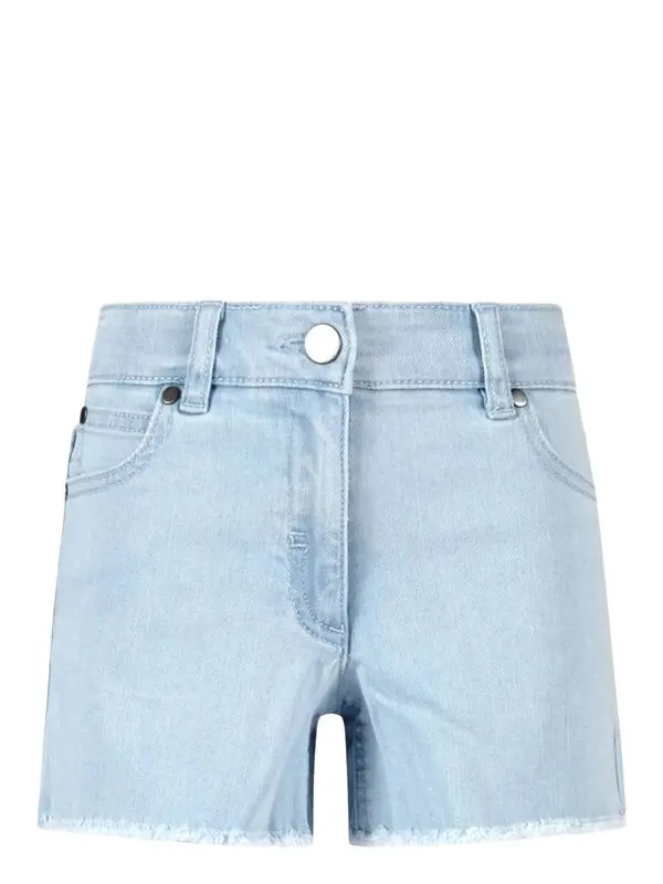 Stella McCartney Crochet Detail Denim Shorts - Lightblue