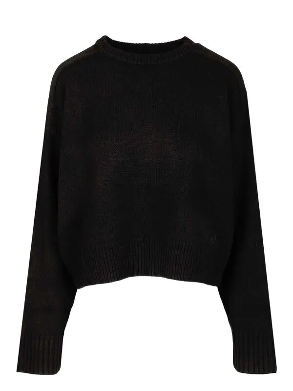 LOULOU STUDIO Cropped Ribbed Sweater - Black