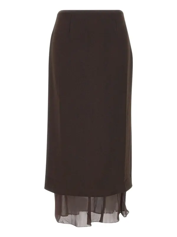 ROTATE BY BIRGER CHRISTENSEN Midi Skirt With Back Slit - Black