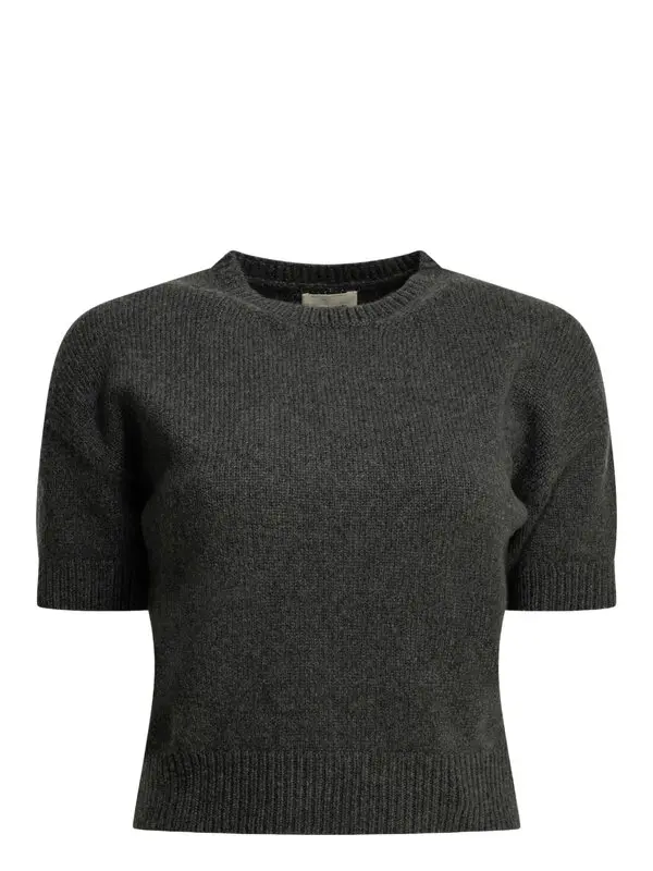 Khaite Golden Short-sleeve Knitted Jumper - Black