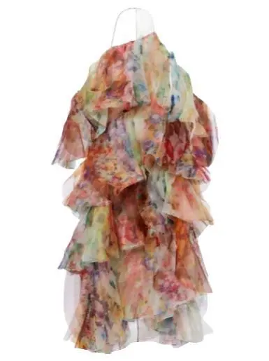 Zimmermann Luna Floral Ruffled Midi Dress - Brown