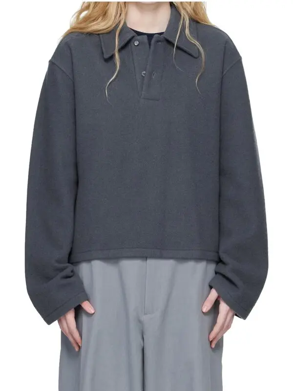 RIER Long-sleeved Polo Shirt - Grey