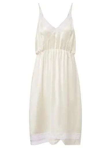 Magda Butrym Lace-trimmed Slip Midi Dress - White