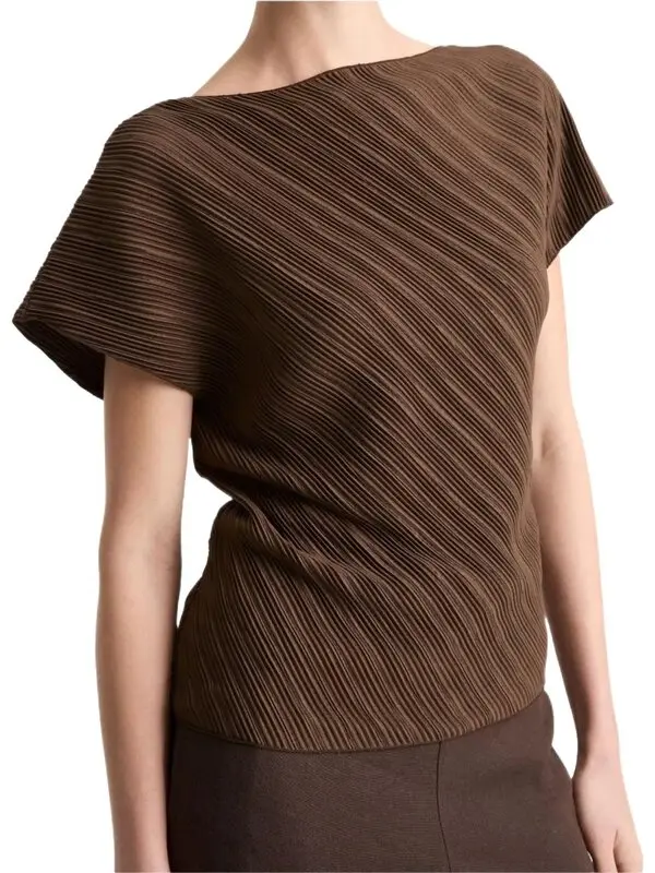 Vince Pleated Cap-sleeve Top - Lilac
