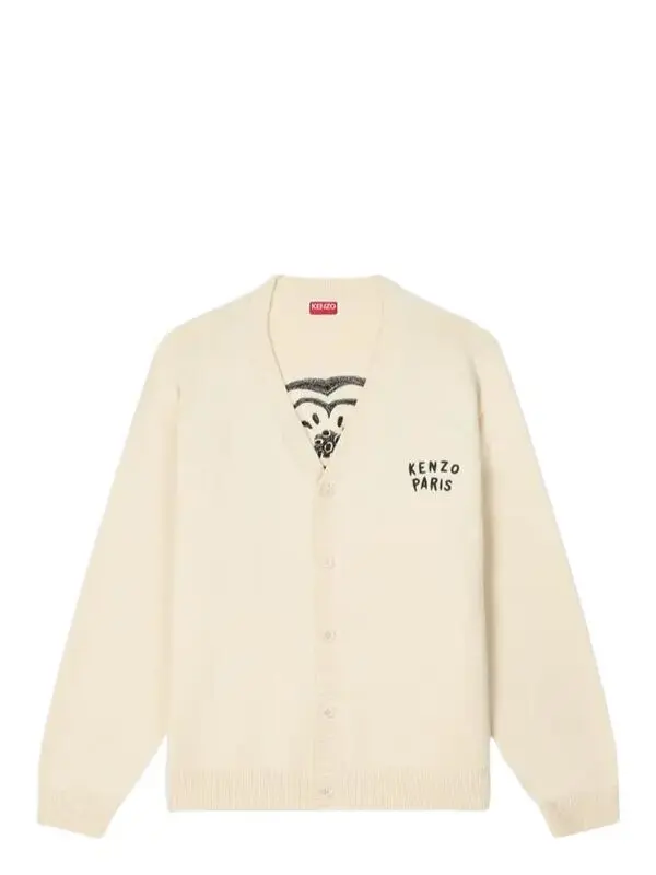 Kenzo V-neck Knitted Cardigan - Off White
