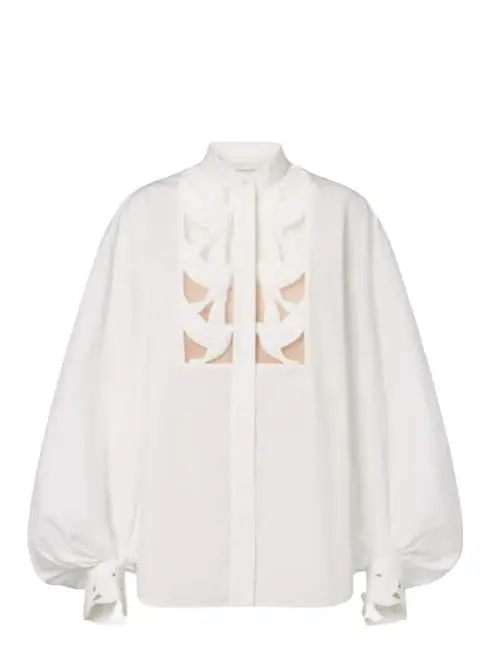 Zimmermann Luna Appliqué Cotton Blouse - White