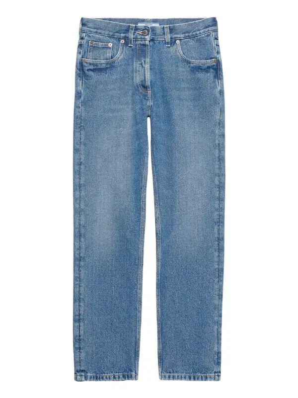 Prada Triangle Logo Jeans - Light Blue