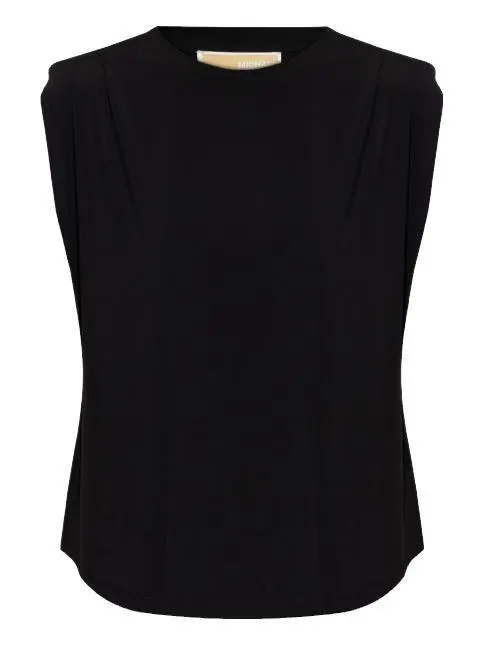 Michael Kors Sleeveless Top With Padded Shoulders - Black