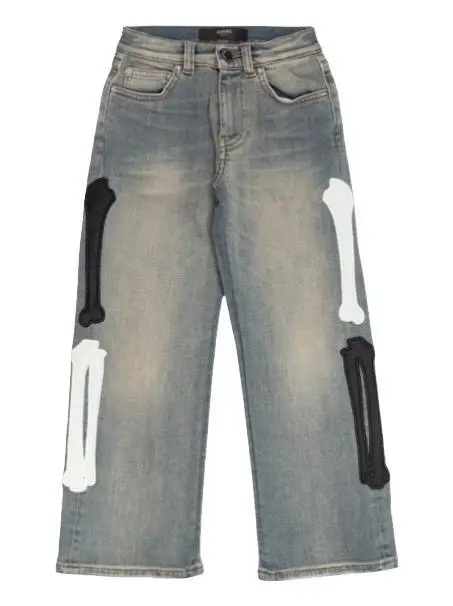 Amiri Bone Appliqué Jeans - Gray