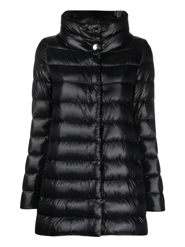 Herno Quilted Down Jacket With Stand Collar - Black
