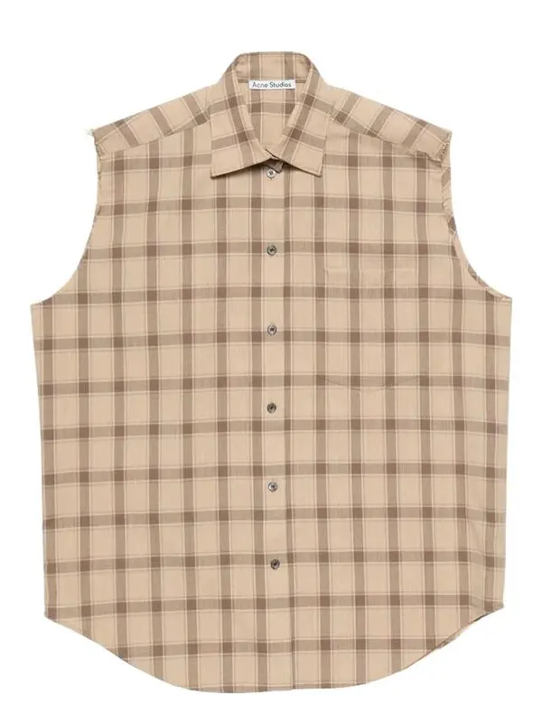 Acne Studios Checked Sleeveless Vest - Nude