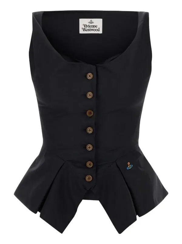 VIVIENNE WESTWOOD Square-neck Button Down Top - Black