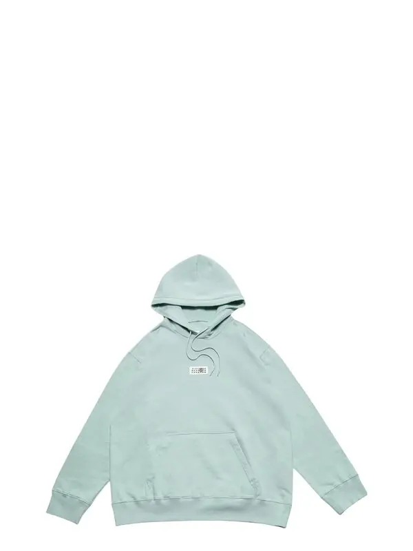 MAISON MARGIELA Logo Patch Hoodie - Light Turquoise