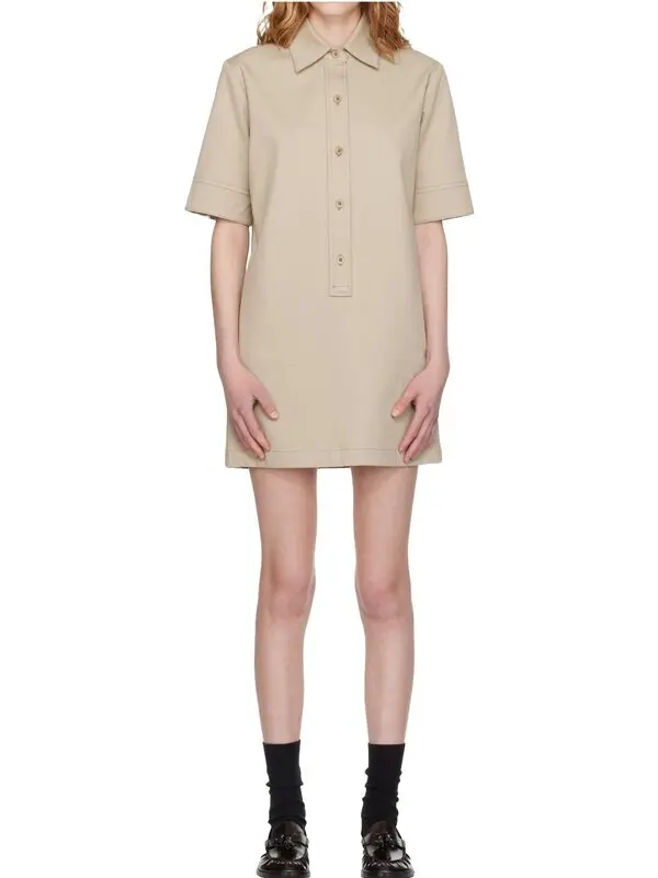 A.p.c. Short Sleeve Shirt Dress - Beige