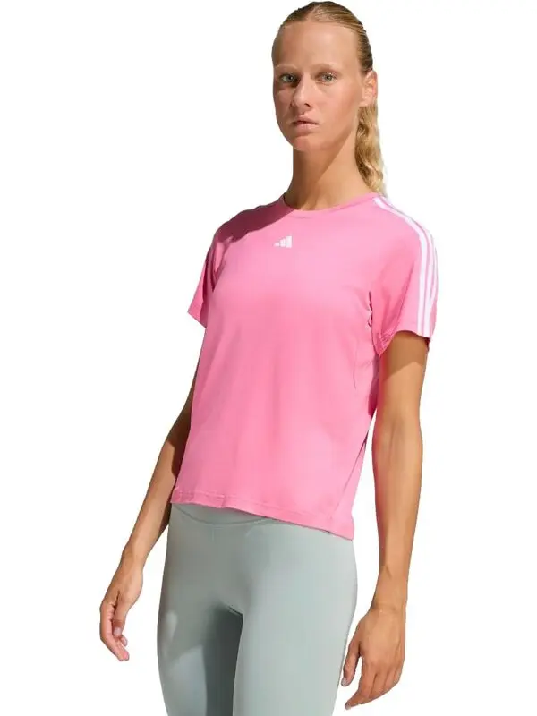 Adidas Aeroready Train Essentials 3-stripes Tee - Pink Fusion