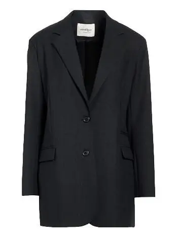 OTTOD'AME Charcoal Polyester, Wool, Elastane Blazer - Grey