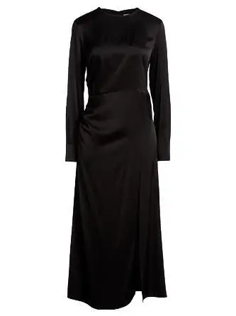 OTTOD'AME Midi Dress With Crewneck And Long Sleeves - Black
