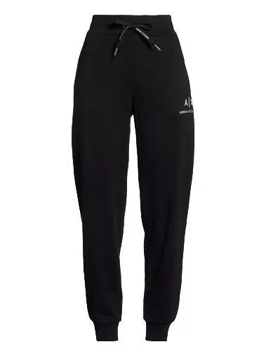 Armani Exchange Cotton Terry Track Pants With Embroidered Logo - Black