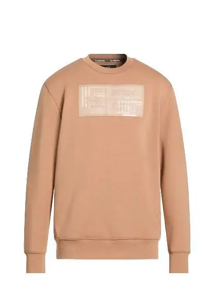 LA MARTINA Crewneck Sweatshirt With Logo Embellishment - Camel
