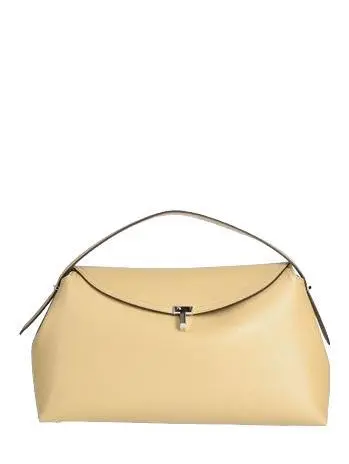 TOTEME Flap Bag In Pebbled Leather With Twist-lock Fastening - Beige