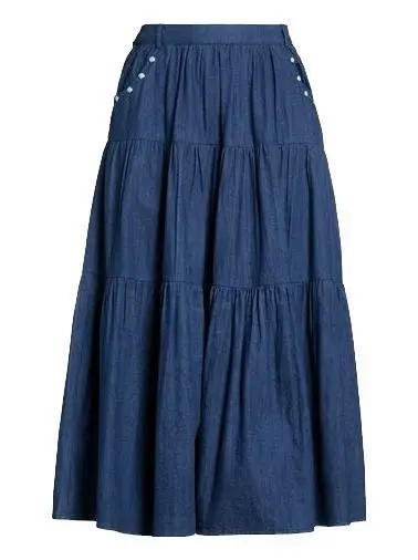 ARIZONA LOVE Denim Tiered Midi Skirt - Blue