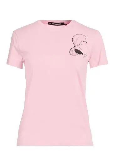 Karl Lagerfeld Iconic" Cotton T-shirt With Graphic Print - Pink