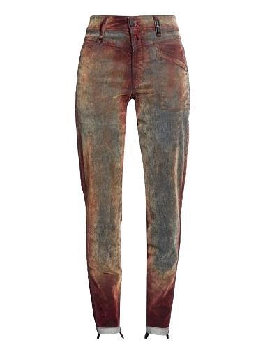 High Skinny Jeans In Tie-dyed Cotton Blend - Brick