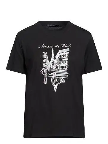 Karl Lagerfeld Organic Cotton T-shirt With Graphic Print - Black