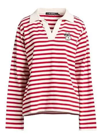 Karl Lagerfeld Striped Cotton T-shirt - Red