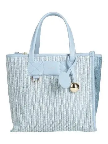Furla Shopper Bag In Raffia And Leather - Blue