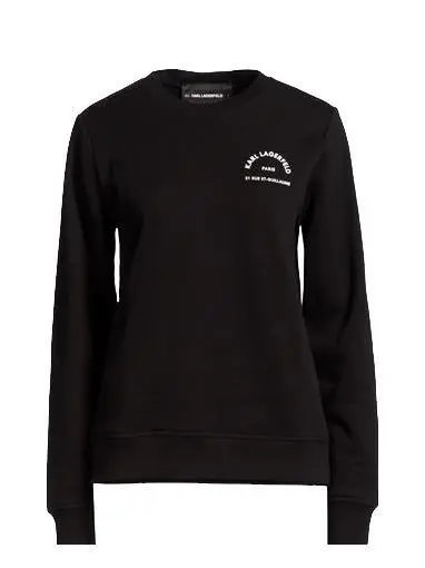 Karl Lagerfeld Organic Cotton Sweatshirt With Printed Logo And Side Stripes - Black