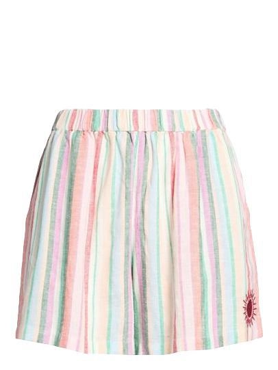 ARIZONA LOVE Linen & Cotton Striped High-waisted Shorts - Blush