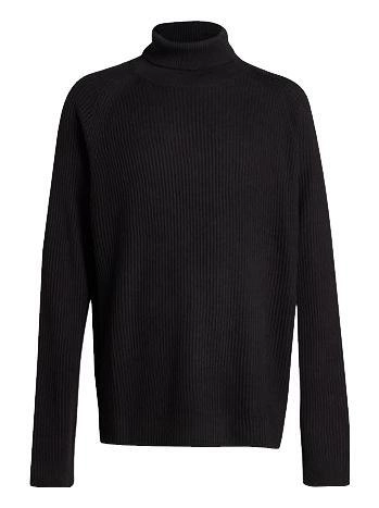 JACK & JONES Turtleneck Size Acrylic, Cotton - Black