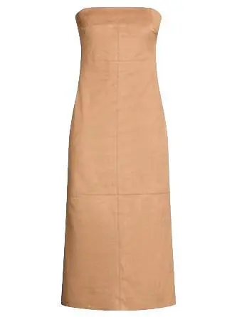 OTTOD'AME Strapless Midi Dress In Brushed Synthetic Material - Beige