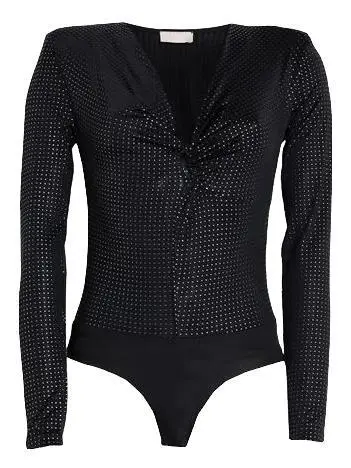 Liu Jo Jersey Bodysuit With Stud Appliqués - Black