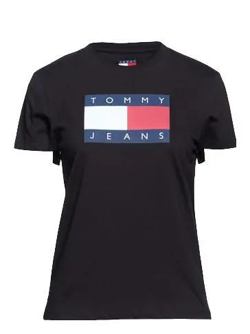 Tommy Hilfiger Recycled Cotton T-shirt With Logo Print - Black