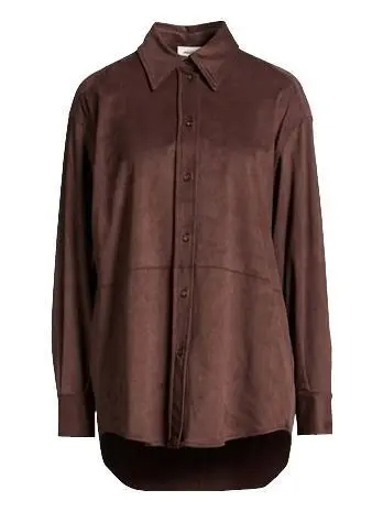 OTTOD'AME Brushed Polyester Blend Shirt - Brown
