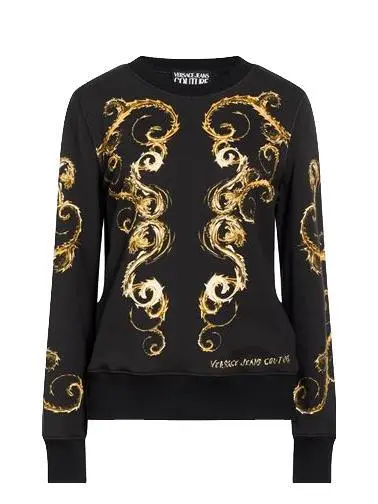 Versace Cotton Sweatshirt With Signature Print - Black