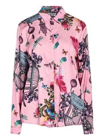 Versace Floral Print Viscose And Elastane Shirt - Pink