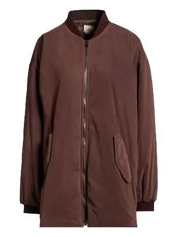 ALYSI Chocolate Polyester Coat - Brown