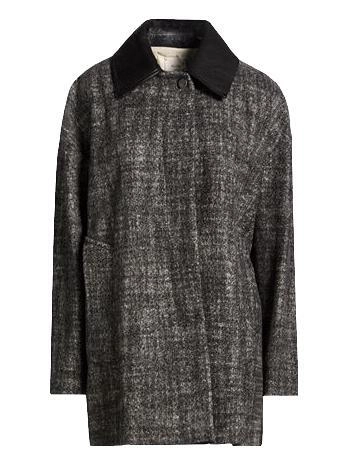 ALYSI Single-breasted Wool And Polyamide Coat - Charcoal