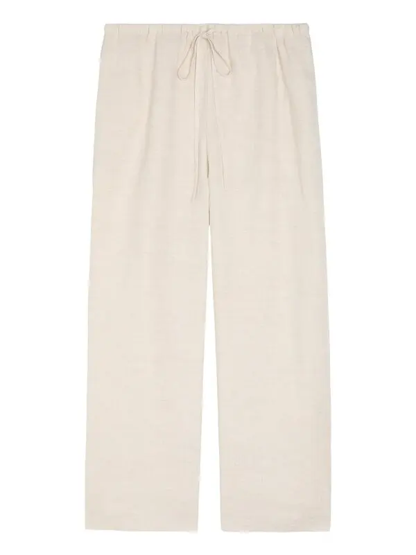 Staud Mateo Cropped Wide-leg Linen Trousers - Beige