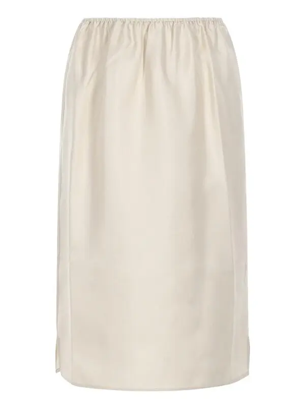 Loulou De Saison Vasali Silk Midi Skirt - Ivory